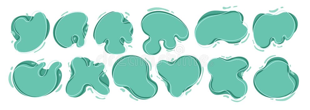 Amorphous Blob Vectors in Sets. Asymmetrical Hand Drawn Illustration ...