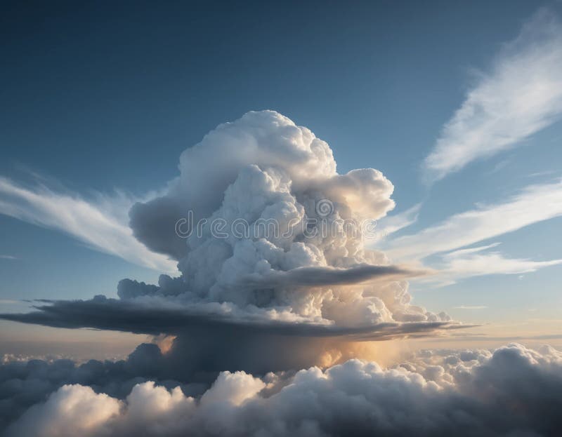 An Amorphous Cloud Formation Drifting Across the Sky Stock Illustration - Illustration of ...