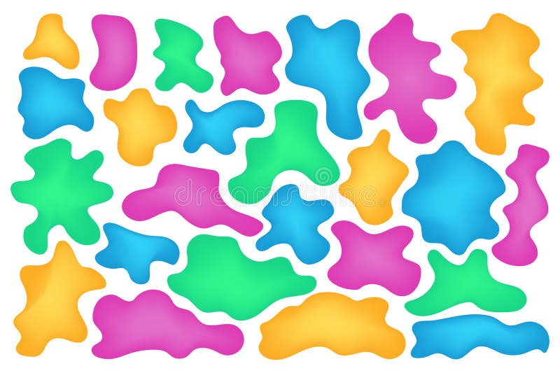 Amorphous Shape Set with Bright Colors Stock Vector - Illustration of ...
