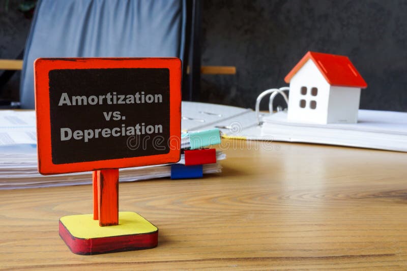 Amortization Vs Depreciation. Model House Symbolizing Accounting ...