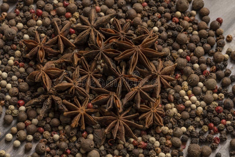 Amount of Star Anise Seeds and Assorted Colored Stock Image - Image of ...