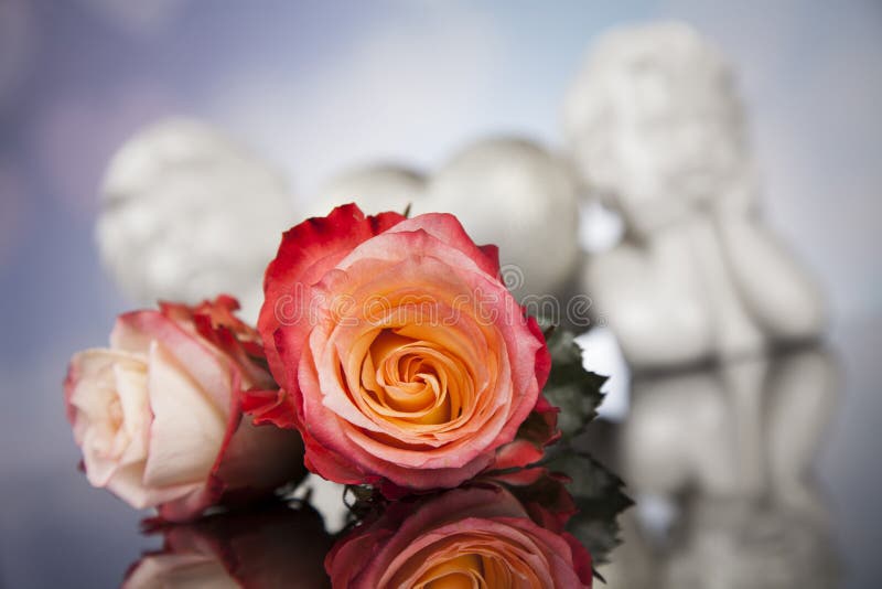 Amour, Anges, Concept De Saint-Valentin, Fond De Coeur Image stock ...