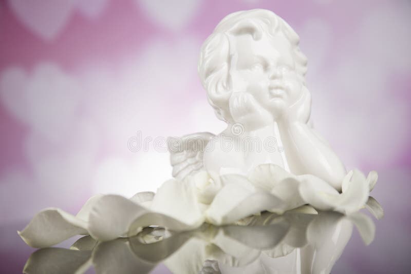 Amour, Anges, Concept De Saint-Valentin, Fond De Coeur Photo stock ...