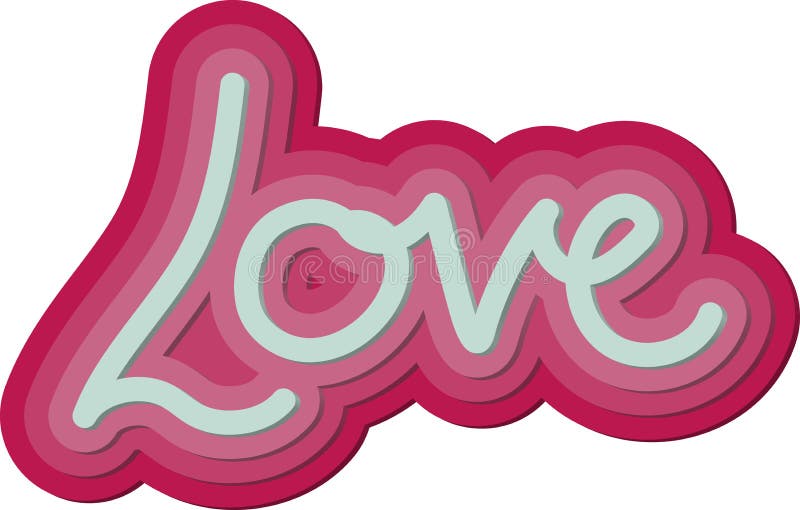 Amour Word de Valentine 3d illustration de vecteur. Illustration du ...