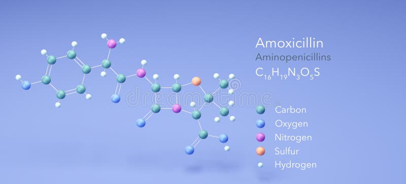 Amoxicillin Molecule, Molecular Structures, Aminopenicillins, 3d Model ...