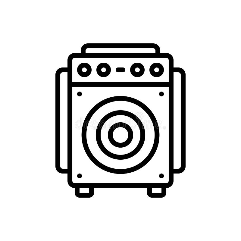 Black Line Icon for Amp, Audio and Bass Stock Vector - Illustration of ...