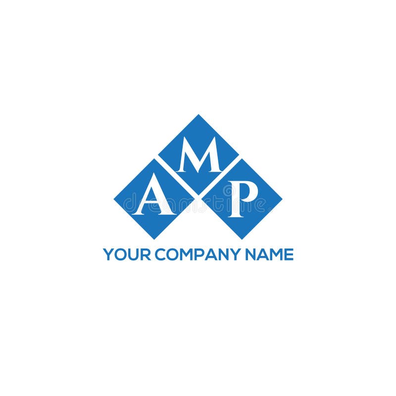 AMP Letter Logo Design on WHITE Background. AMP Creative Initials ...