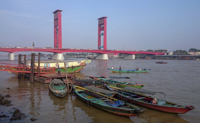 Ampera Bridge, South Sumatra Indonesia Editorial Image - Image of ...