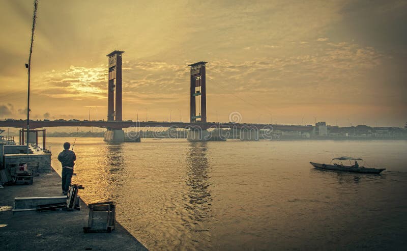 Ampera Bridge, South Sumatra Indonesia Editorial Image - Image of ...
