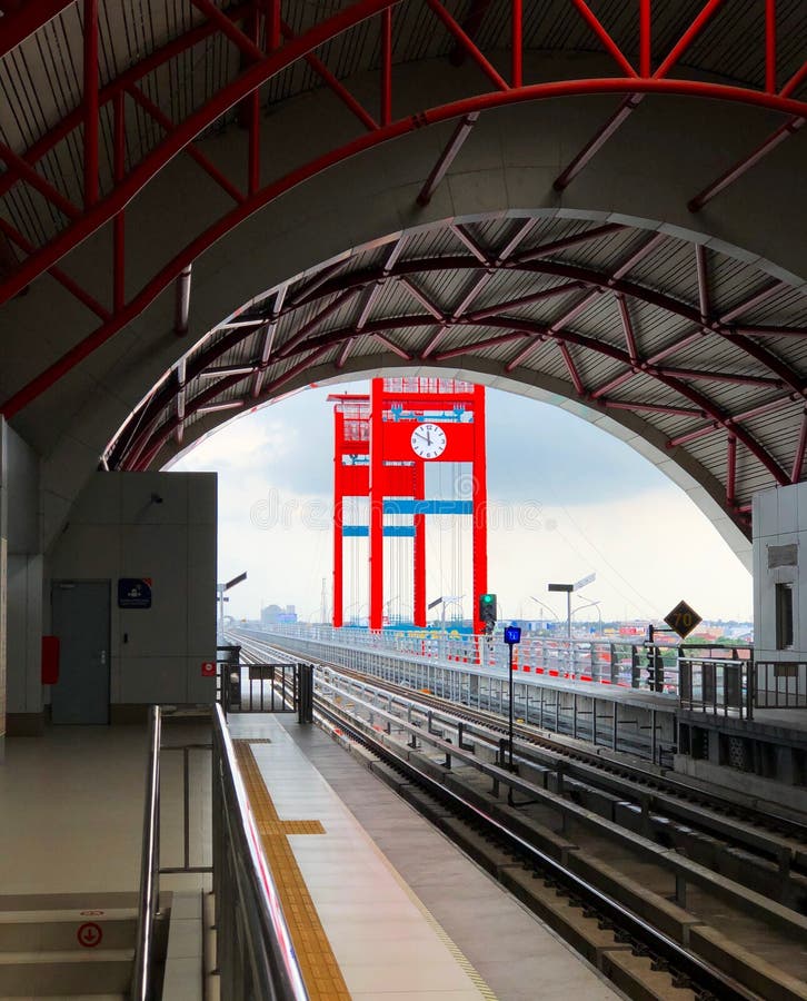 Ampera Bridge from LRT Palembang, Sumsel, Indonesia. Editorial Photo ...