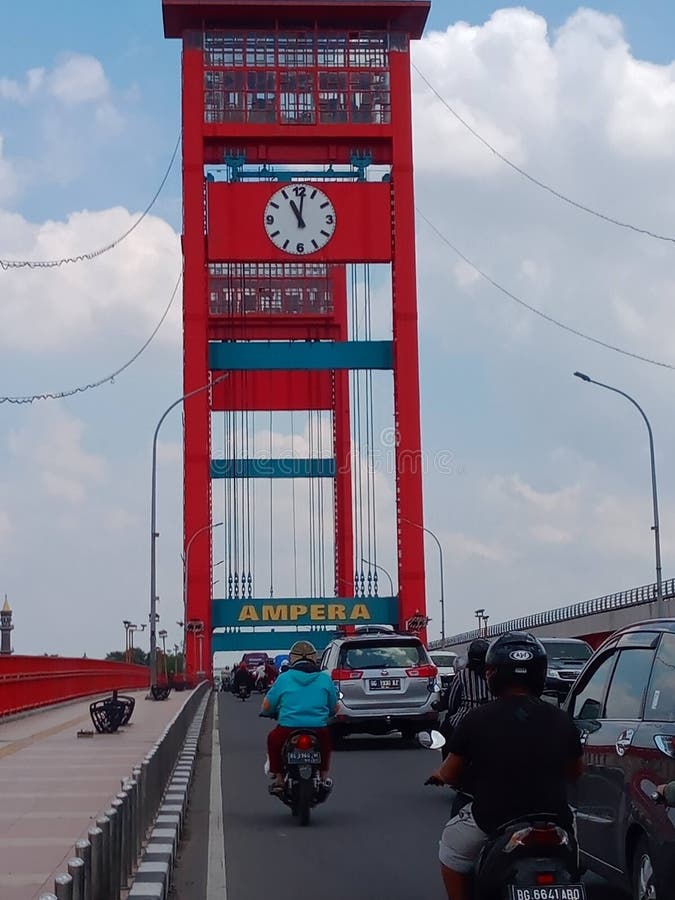 Ampera Bridge Palembang editorial photography. Image of iconic - 286103677