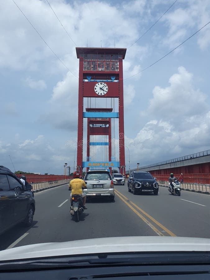 Ampera Bridge at Palembang, Indonesia Editorial Image - Image of ...