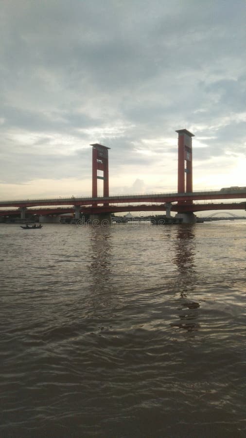 Ampera Bridge, South Sumatra Indonesia Stock Image - Image of operating ...