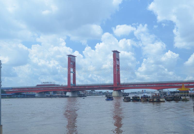 Ampera Red Bridge in South Sumatera Editorial Image - Image of sumatera ...