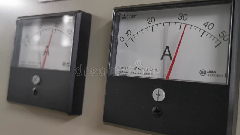 Ampere Meters on a panel stock video. Video of shock - 274974771