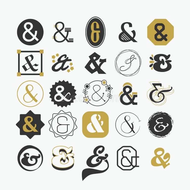 Ampersand Symbol Design Stock Illustrations – 3,109 Ampersand Symbol ...