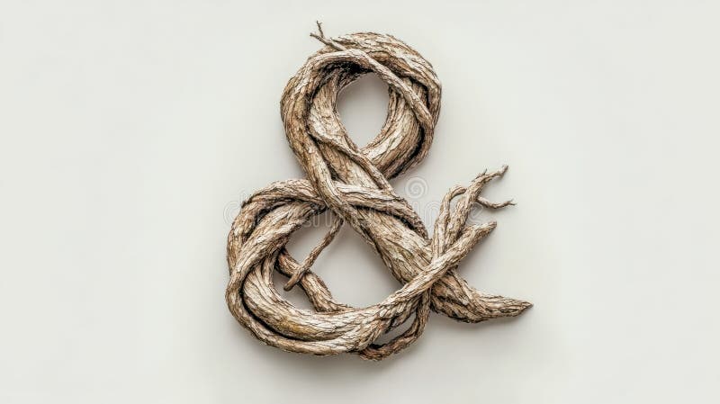 Ampersand Symbol Made of Twisted Tree Roots on White Background Stock ...