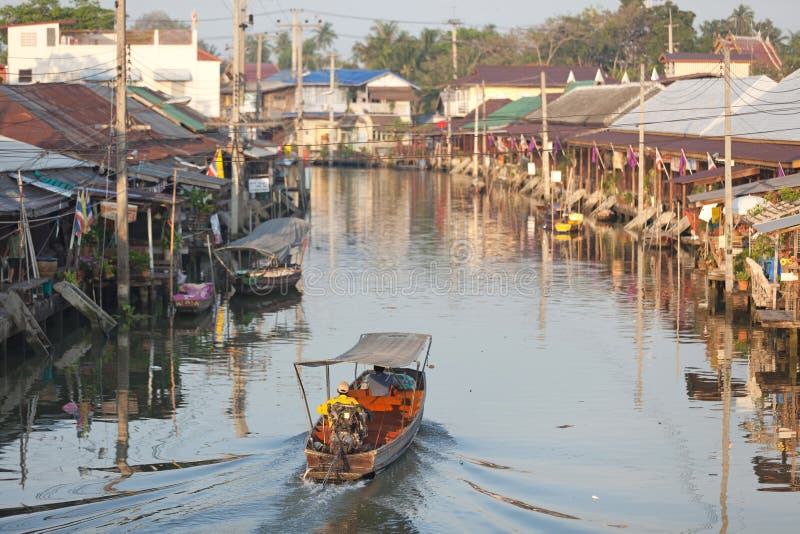Amphawa Floating Market in Thailand Stock Photo - Image of countryside ...