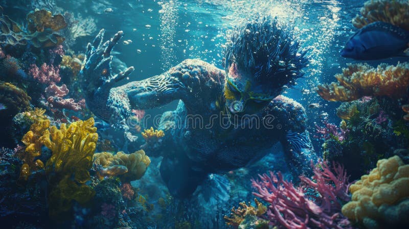 Aquatic Transformation: a Surreal Underwater Portrait Stock ...
