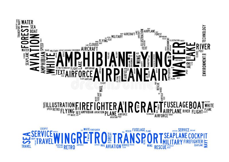 Amphibian Plane Text Clouds Stock Illustration - Illustration of ...