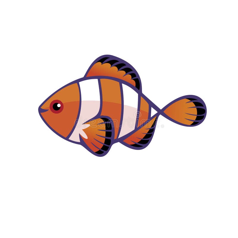 Clownfish Cartoon Hand-drawn Line Art Vector Illustration Stock Vector ...
