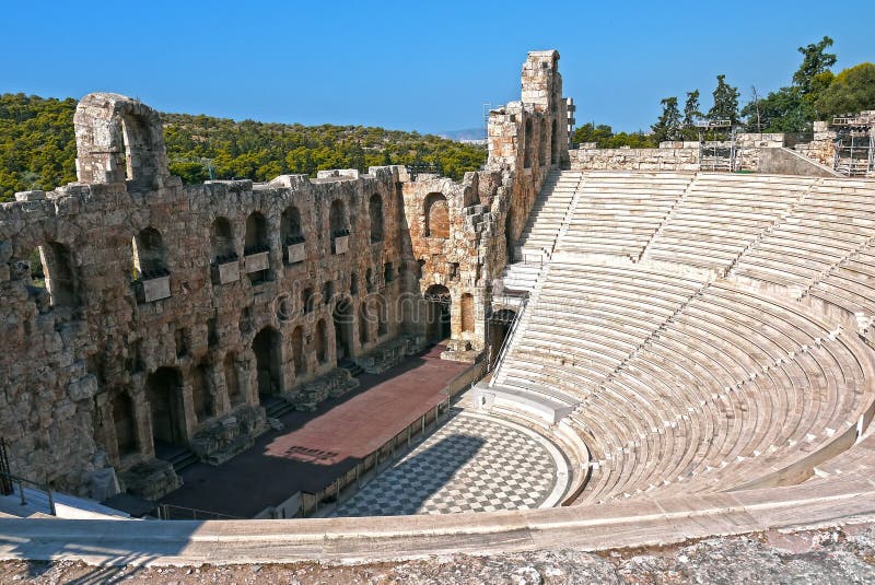 Amphitheater Acropolis, Athens. GREECE Stock Image - Image of greek ...