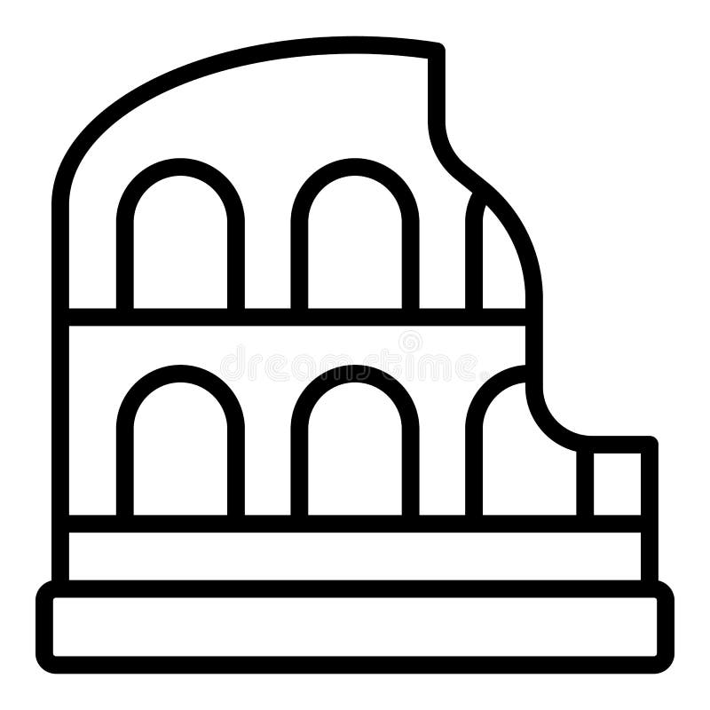 Amphitheater Architecture Icon Outline Vector. Ancient Work Stock ...