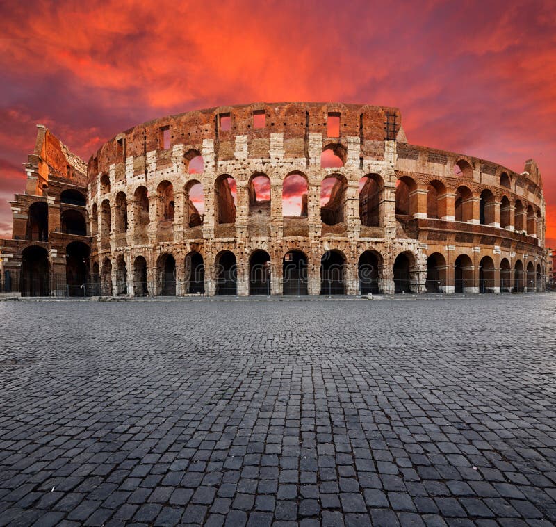 Amphitheater Coliseum Oder Flavian, Rom, Italien Stockfoto - Bild von ...