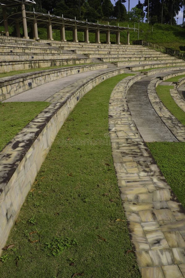 Amphitheater curved seats stock image. Image of green - 12928447