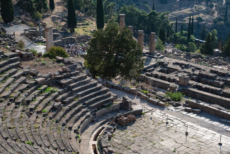 Amphitheater at the Delphi Site, Greece Editorial Stock Photo - Image ...