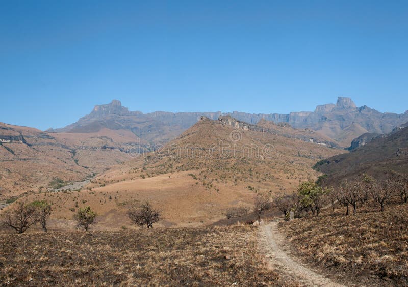 Amphitheater Drakenberg Mountains Stock Photo - Image of adventure ...