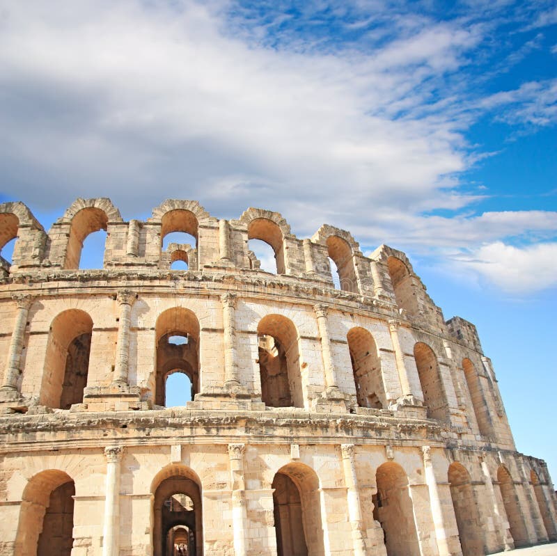 Amphitheater of El Djem stock photo. Image of travel, ancient - 6046568