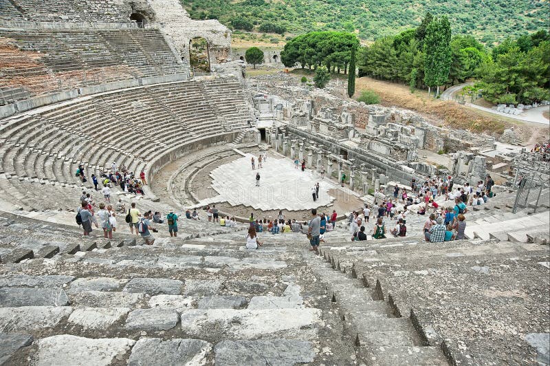 Amphitheater in Ephesus, Turkey Editorial Image - Image of amphitheater ...