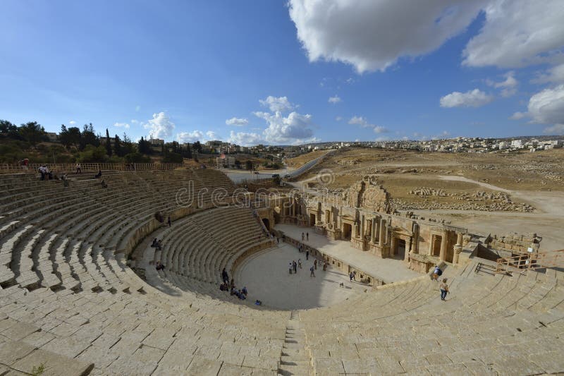 Amphitheater at Jerash - Jordan Stock Photo - Image of jordan, antique ...