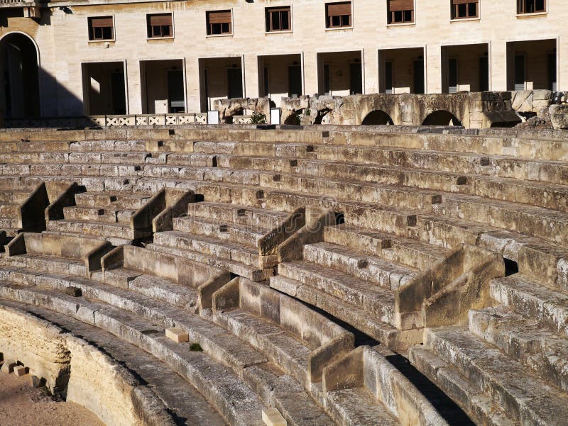 Amphitheater in Lecce stock image. Image of attraction - 27322965