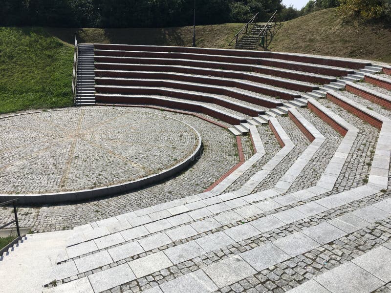 An amphitheater stock image. Image of stairs, wall, staircase - 292506833