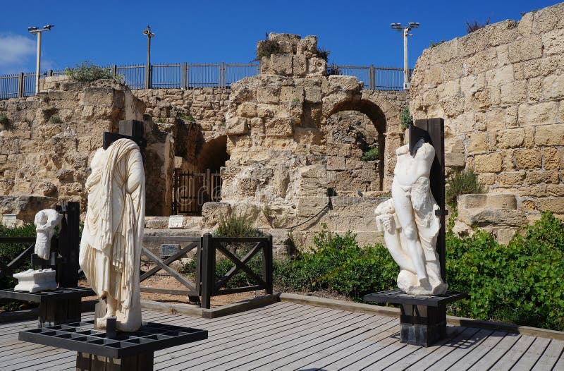 Amphitheater in National Park Caesaria Stock Photo - Image of classical ...