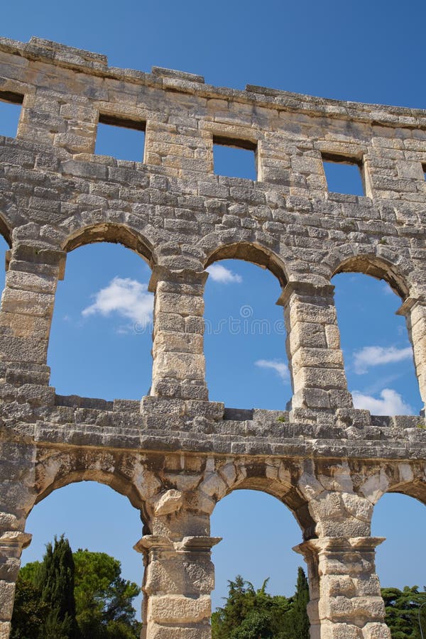 Amphitheater in Pula stock image. Image of arena, pula - 79593921