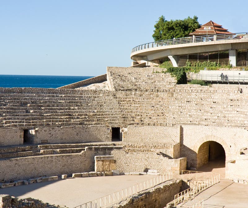 Amphitheater. the Roman Ruins in Spain Stock Image - Image of antique ...
