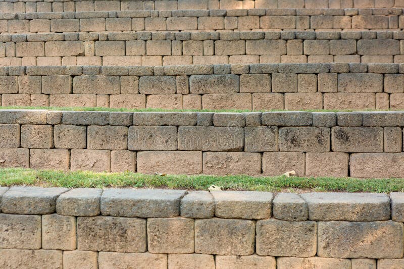 Amphitheater Seating Area Background with Tiered Stone Steps and Scenic ...