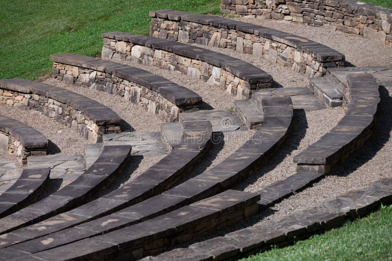 Amphitheater Seating Ready for a Performance in the Park Stock Image ...