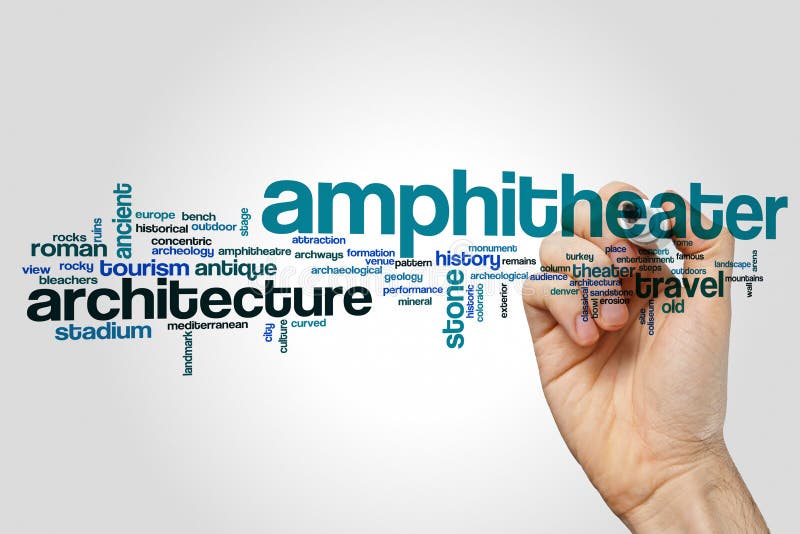 Amphitheater Word Cloud Concept on Grey Background Stock Image - Image ...