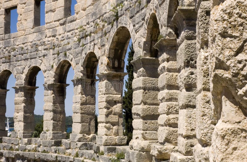 Amphitheatre stock photo. Image of brown, ancient, perspective - 1176056