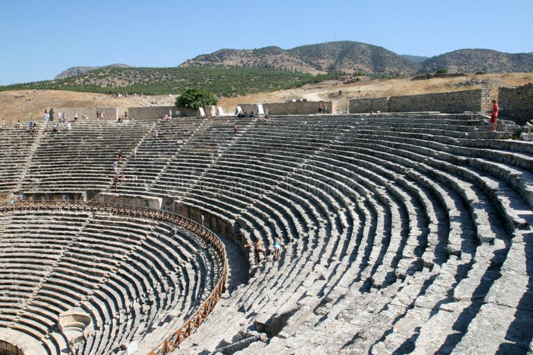 Amphitheatre of Ancient Hierapolis Stock Image - Image of coliseum ...