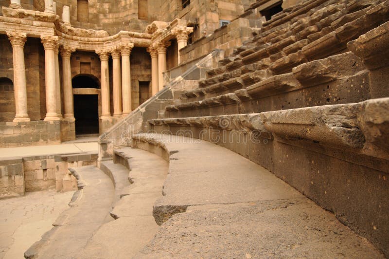 Amphitheatre Auditorium, Bosra Stock Image - Image of tourism, arabic ...