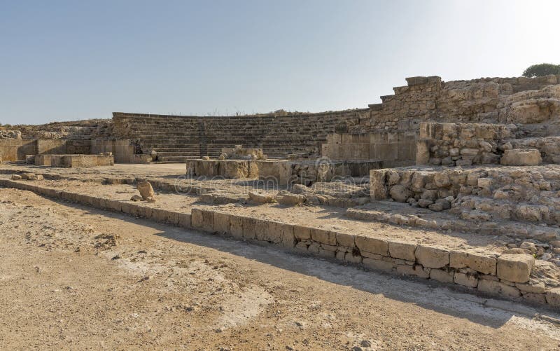 Amphitheatre in Paphos, Cyprus Stock Image - Image of amphitheatre ...