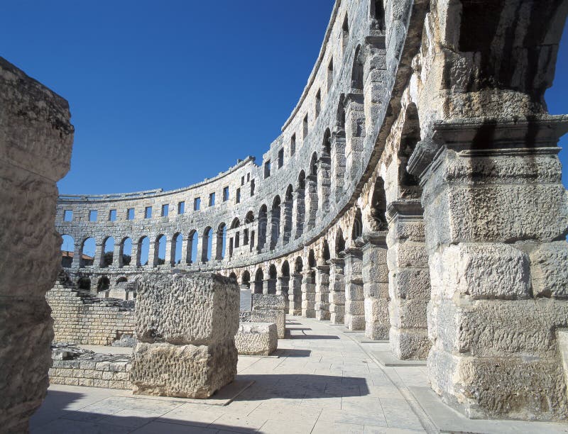 Amphitheatre, Pula stock photo. Image of arches, pula - 3164738