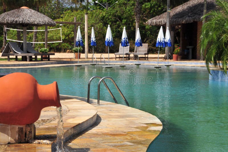 Amphora at pool stock photo. Image of water, vacations - 7644350