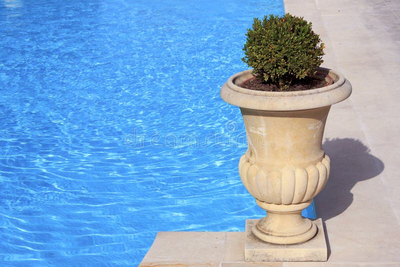 Amphora at a swimming pool stock image. Image of pool - 25885665