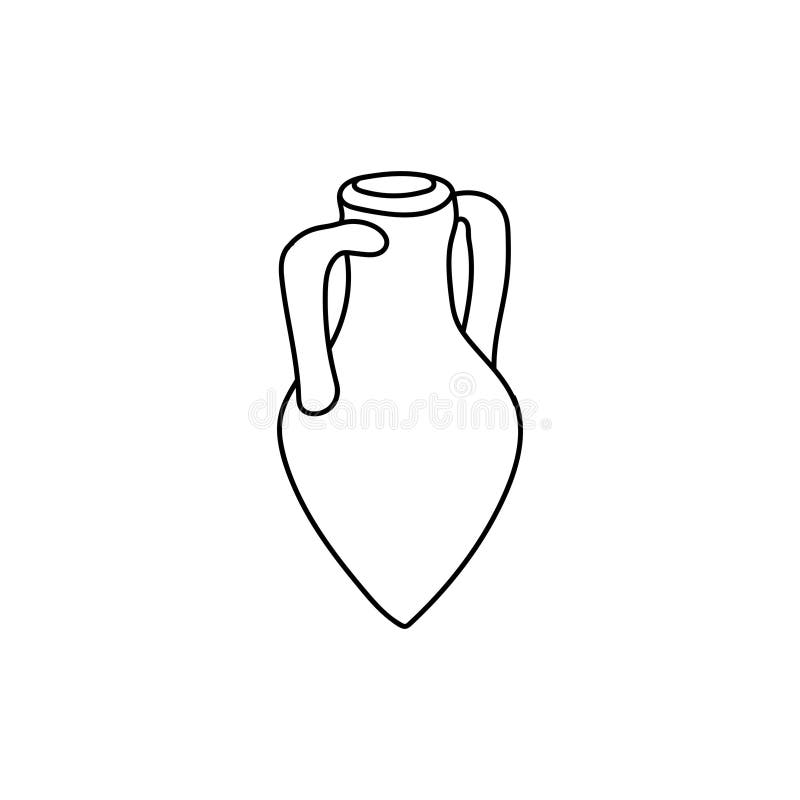 Amphora Vase Line Simple Logo Stock Vector - Illustration of pottery ...
